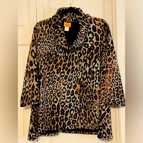 Ruby Rd. | Sweaters | Ruby Rd Sweater Womans Petite Large Leopard Print ...